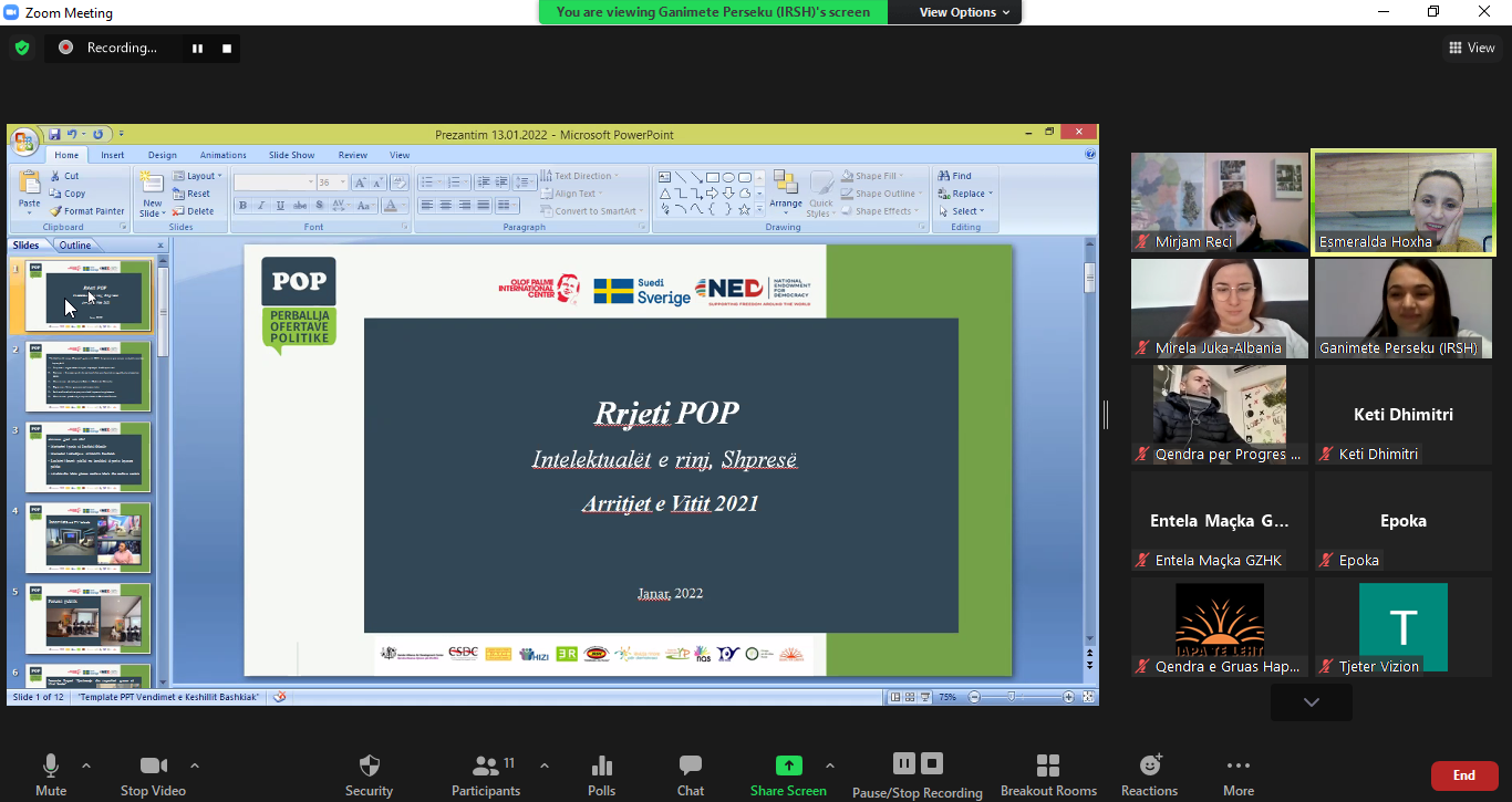 13 janar - mbledhja e pare per vitin 2022 - Pop Network